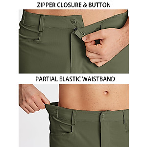 CRYSULLY Men's Hiking Outdoor Shorts Quick Dry Casual Breathable Fishing Camping Cargo Summer Shorts Army Green 32