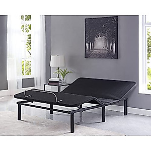 Split King Adjustable Base King Size 15" Split King Adjustable Bed Frame with Remote Base de Cama King Size Adjustable Bed Frame Black King Size Bed with 7 Positions Foldable Electric Adjustable Beds