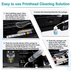 Absonic Printhead Cleaning Kit for Epson, 250mL Printer Cleaning Kit for Inkjet Printer, Print Head Cleaning Kit for HP, Canon Inkjet, Printer Head Cleaning Kit 250mL for Brother Inkjet