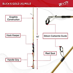 Buck's Gold Jig Pole 10ft/2pc