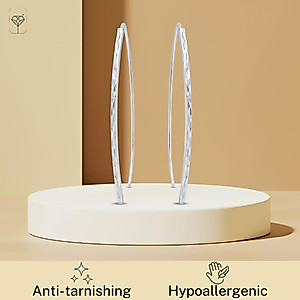 MAX + STONE Sterling Silver Diamond Cut Threader Earrings