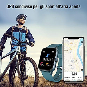 IOWODO Smart Watch, Fitness Tracker 1.55'' HD Touch Screen with Heart Rate Monitor & Sleep Tracking, 5ATM Waterproof Pedometer Smartwatch for Men Women Compatible with iPhone Android Phones