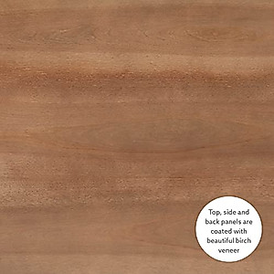 Linon Natural Dutton Wood and Rattan Desk