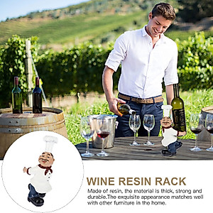 NUOBESTY 1pc Chef Wine Rack House Accessories for Home Single Bottle Wine Holder Dinning Table Decor Table Top Display Stand Home Decor Kitchen Household Resin Dining Table