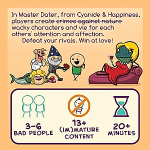 Master Dater by Cyanide & Happiness - a Mixed up Dating Party Game for 3-8 Players, Card Game for Parties