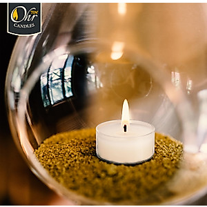 Ohr Tealight Candles in Clear Cup - 50 Pack Bulk Tea Lights Candles - White Tealights Unscented - 4 Hour Burn Time