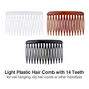 Lawie 30 Pack Clear Black Brown Small Plastic Side Hair Comb With Teeth Hairpins Grips for Women Bridal Wedding Veil Decorative Headpiece French Twist Updo Bun Accessories