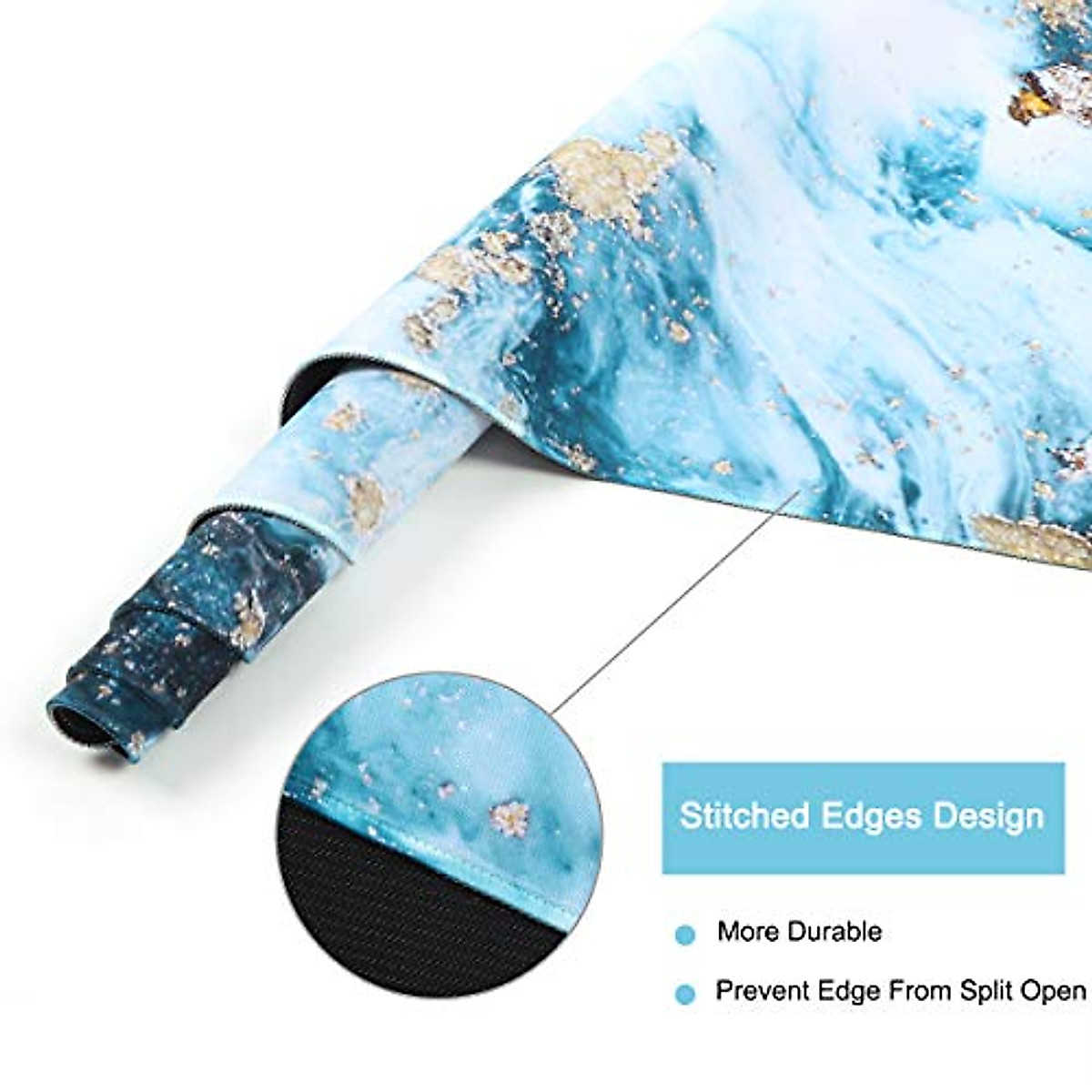 HAOCOO Desk Pad, Gaming Desk Mat,Large Mouse Pad for Desk, Extended Keyboard Mat 31.5" ×15.7", Water-Resistant Computer Mat with Non-Slip Rubber Base for Home Office Decor,Blue Mixed Marble