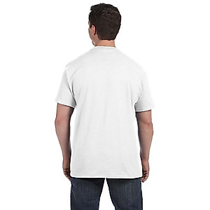 Hanes TAGLESS 6.1 Short Sleeve Tee with Pocket, L-White