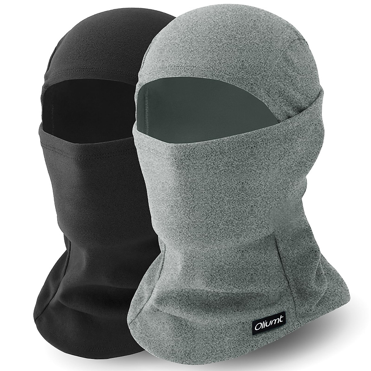 Oliumt Balaclava Ski Mask, Warm, Breathable & Lightweight, Full Coverage Fleece Winter Face Mask for Men & Women (Black,Grey)