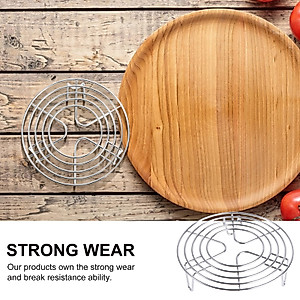 Housoutil Egg Steamer Rice Cooker Stainless Steel Microwave Pressure Cooker Wire Baking Rack Cooking Steaming Rack Egg Cooking Rack Steamer Pot Round Cooking Steam Rack Baking Steam Holder