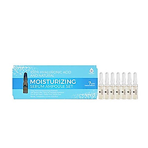 100% Hyaluronic Acid And Natural Moisturizing Serum Ampoule Set,Anti Aging Anti Wrinkle, 7 Day Treatment For All Skin Types