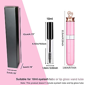 ANZKA 50 Pcs Empty Lip Gloss Box 4.72x0.78x0.78 inch Mascara Tube Packaging Matte Texture Black Lipgloss Kraft Paper Case Glaze Balm Organizer Storage DIY Make-up Sample Luxury Holder Wrapping