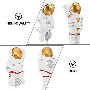 FOMIYES 4Pcs Astronaut Shape Storage Hooks Wall Mounted Coat Hooks Resin Self- Adhesive Towel Keys Hanger for Room Entryway Bathroom