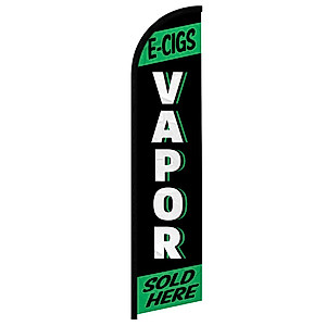Infinity Republic - Vapor (Green & Black) Windless Full Sleeve Banner Swooper Flag - Perfect for Smoke Shops, Businesses, Vape Shops, Trade Shows etc!