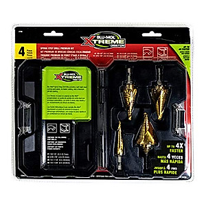 Disston 4-Piece Spiral Step Drill Premium Kit (1/8"-1/2", 3/16"-7/8", 1/4"-1 1/8", 1/4" 1 3/8") E0102786