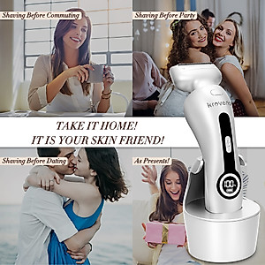 Electric Shaver for Women Electric Razor for Womens Bikini Legs Underarm Public Hairs Rechargeable Trimmer with Detachable Head Cordless Wet Dry Use