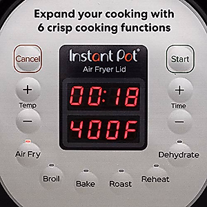 Instant Pot Air Fryer Lid 6 in 1, No Pressure Cooking Functionality, 6 Qt, 1500 W,Black