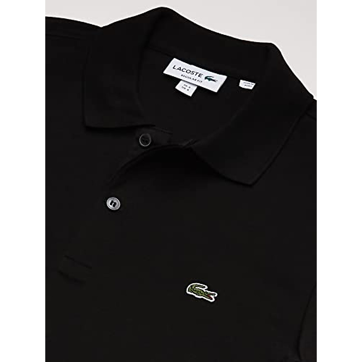 Lacoste Men's Short Sleeve Pima Jersey Interlock Regular Fit Polo, Black, X-Large