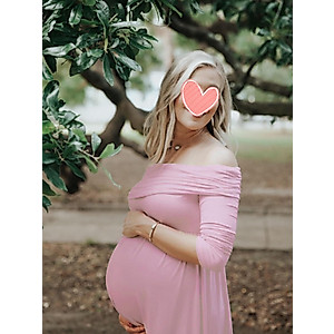 Glampunch Off Shoulders Maternity Dress Long Sleeve Ruched Maternity Gown Baby Shower Photography Pregnant Dress