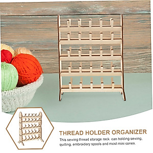 IWOWHERO Spool Stand Show Rack Dreadlock Accessories Embroidery Thread Organizer Embroidery Thread Holder Spool Storage Stand Storage Stand for Spool Thread Storage Household Wooden Thread