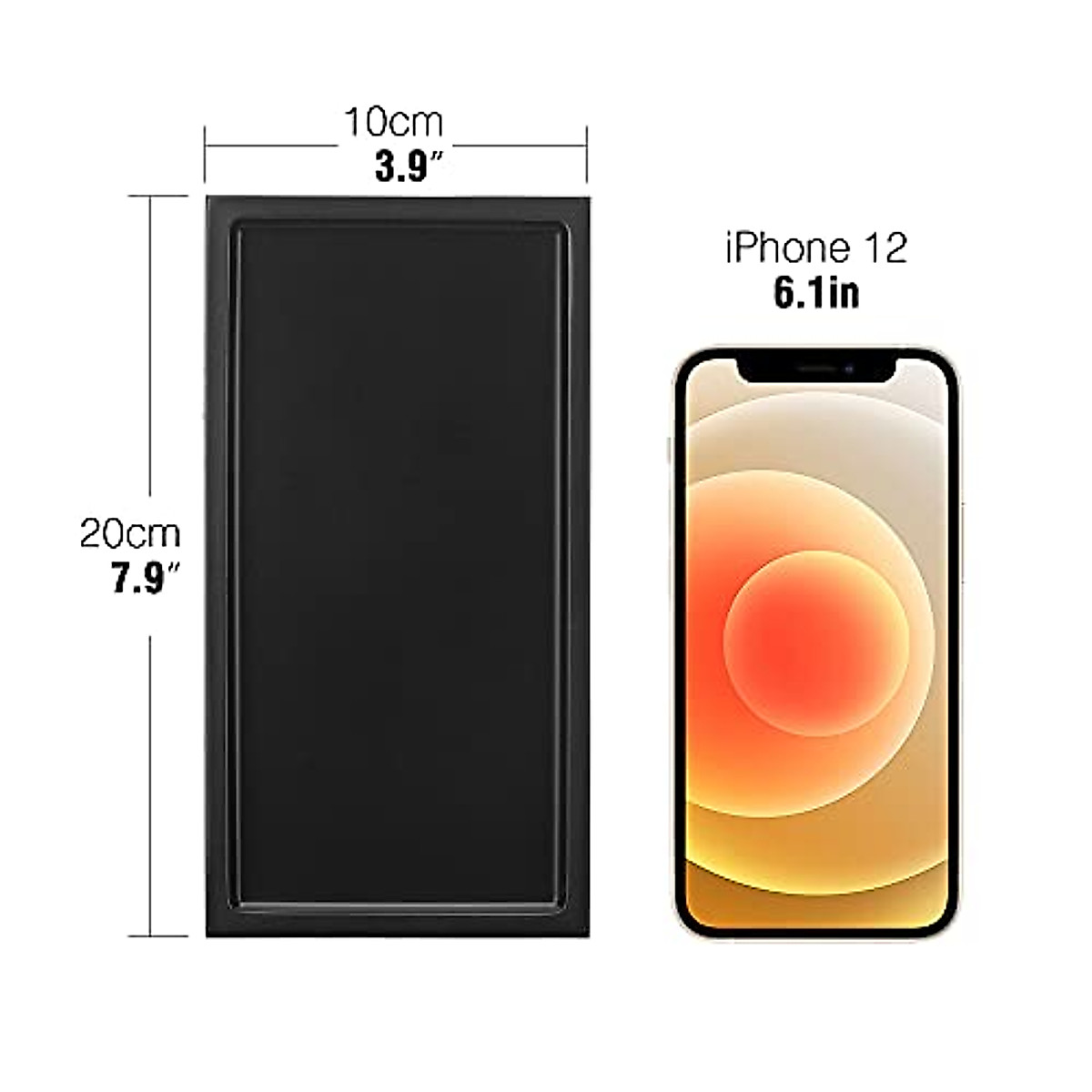 Luxspire Bathroom Vanity Tray, 8 x 4 inch Resin Dresser Jewelry Ring Dish Tank Storage Kitchen Sink Countertop Organizer Plate Holder for Perfume Soap Towel Bathroom Accessories, Mini, Matte Black