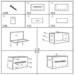 Xbopetda Potato Storage, Bamboo Storage Bin for Potato, Kitchen Storage Canister with Wooden Lid & Aerating Storage Holes - Kitchen Pantry Organizer Box Fruit Vegetable Fresh Keeper (Needed Assemble)