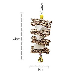 ATB2U 3 Packs Natural Bird Chewing Toys Swing Pet Bird Cage Toy for Parrotlets, Parakeets, Cockatiels and Lovebirds