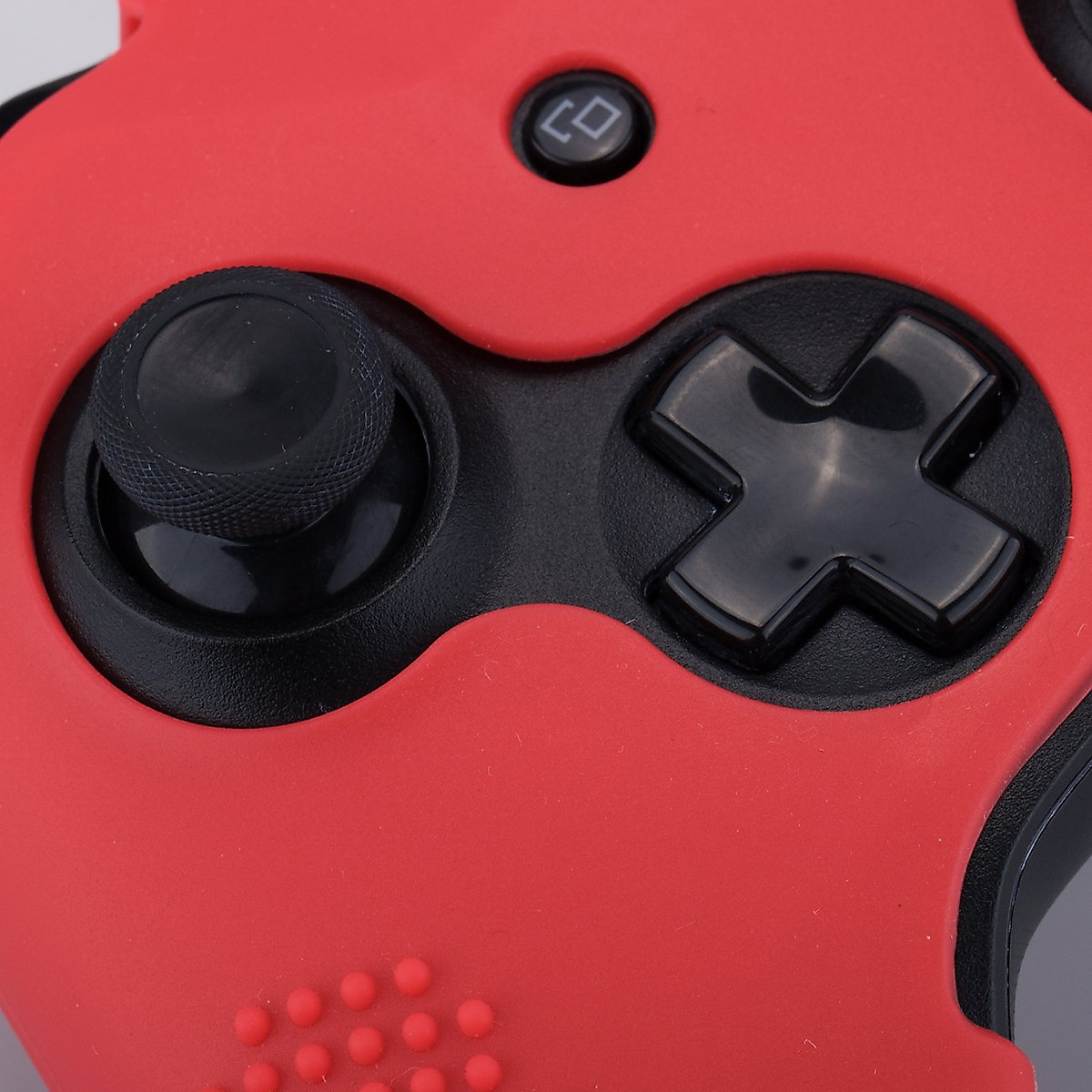 9CDeer 1 Piece of Studded Protective Silicone Cover Skin Sleeve Case + 8 Thumb Grips Analog Caps for Xbox One/S/X Controller Red Compatible with Official Stereo Headset Adapter