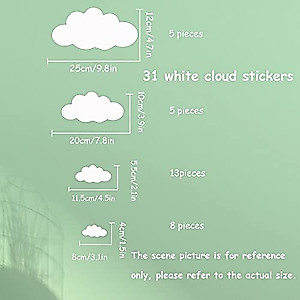Big Clouds Wall Decals Removable DIY Large Vinyl Sticker Self Adhesive Wallpaper for Living Room Nursery Children Baby Kids Boys Girls Bedroom Decor Home Art Mural Dec