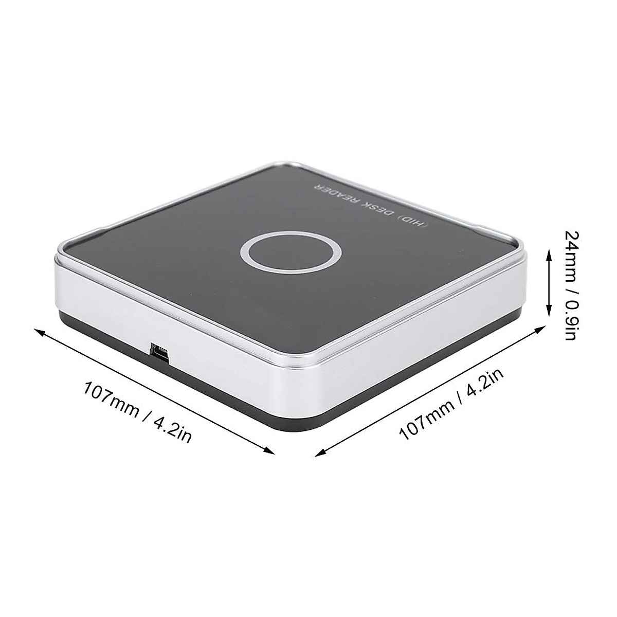 Desktop Reader UHF RFID, Fast Response Speed Sensitive Reading Distance Up to 50Cm, Circular LED Indicator, Built in Buzzer, 2Dbi Circular Polarization Antenna 12.5Dbm to 26Dbm