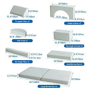 Lifestan Modular Kids Couch 14PCS, Play Couches for Creative Toddlers, Foldable Foam Couch for Playroom, Convertible Explorer Play Sofa Set for Indoor Playing, Creating, Sleeping1