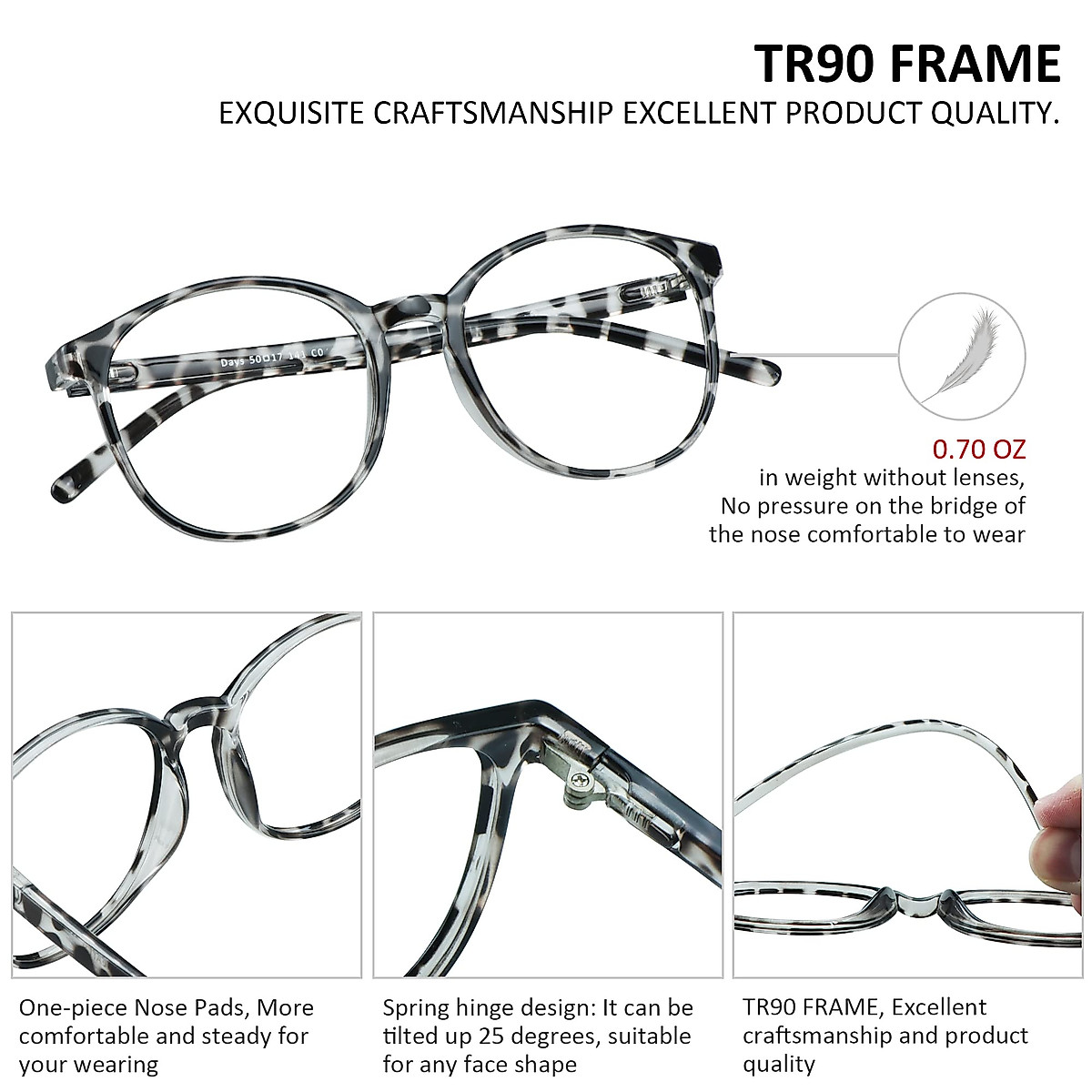 VisionGlobal Blue Light Blocking Glasses for Women/Men, Anti Eyestrain, Stylish Oval Frame, Anti Glare (Leopard, +1.25 Magnification)