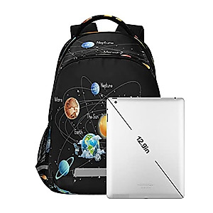 Dussdil Solar System Space Student Schoolbag School Backpack Universe Galaxy Kids Backpacks 16 inch Laptop Book Bag Casual Daypack Back Pack Travel Sports Bags for Teens Girls Boys