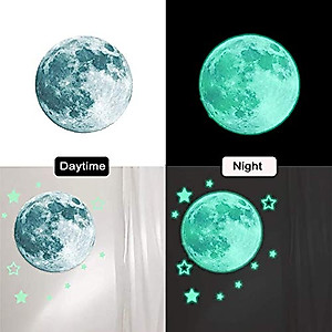 334pcs Glow in The Dark Stars Stickers, Luminous Stars and Moon Wall Stickers Decor for Kids Bedroom or Birthday Gift, Wall Decals for Any Room, Bright and Realistic
