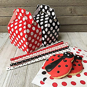 Outside the Box Papers Red Black and White Paper MINI Gable Favor Boxes- Ladybug Theme - Polka Dot - 24 Count PLEASE READ MEASUREMENTS AND VIEW ALL PICTURES