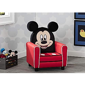 Delta Children Figural Upholstered Kids Chair, Wood ,Disney Mickey Mouse