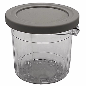 joystar Upgrade bucket Ice Creami Containers,Compatible with Ninja Creami Pints and Lids - 4 Pack, 16oz Cups NC301 NC300 NC299AMZ Series Ice Cream Maker (16oz pints NC300, Orange/purple/coffee/grey)