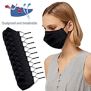 Hozxclle 10 Pack Music Cotton Face_Màsk with 3D Design, Washable and Reusable_Mask Singers Voice_Mask for Singing,Choir, Chorus and Teaching, Black