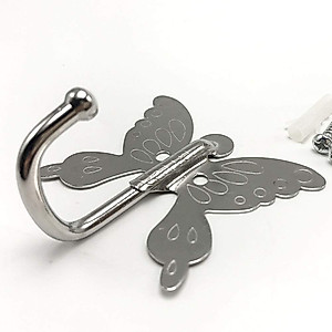 haowei Butterfly Hook Coat Hooks for Door, 8 Pack Stainless Steel Robe Hooks for Clothes, Hats, Kitchen, Bathroom - Universal Design for Easy Installation and Organization