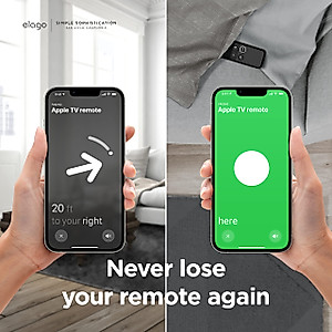 elago R5 Locator Case Compatible with Apple TV Siri Remote 1st Generation and Compatible with AirTag - Lanyard Included, Heavy Shock Absorption, Drop Protection, Full Access to All Functions [Black]