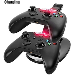 OSTENT LED Light Dual Charging Dock Station Charger for Xbox One Controller