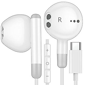 USB C Headphones, USB Type C Earphones HiFi Stereo USB C Wired Earbuds with Microphone Volume Control Noise Canceling for iPad Pro, Samsung S23 Ultra S22 S21 S20 FE Note20, Pixel 7 6 5, OnePlus 10