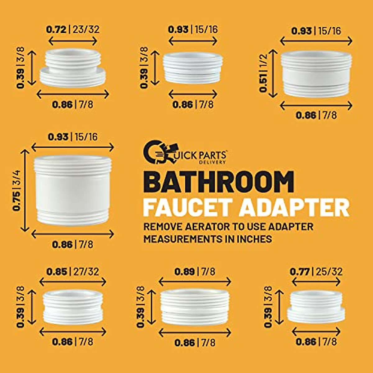 QPD Bathroom and Kitchen Water Faucet Filter System and Replacement Filter with 7 Adapters + 3 Exclusive for Pull-Out Faucet and Aerator (Sediment Water Filter) and 6 Replacement Sediment Filters