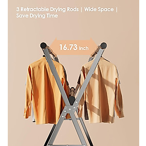 KitchLife Upgraded Clothes Drying Rack with Wheels, No Assembly Required, 95 Inches, Super Heavy Duty 201 Stainless Steel, Adjustable Foldable Laundry Drying Rack