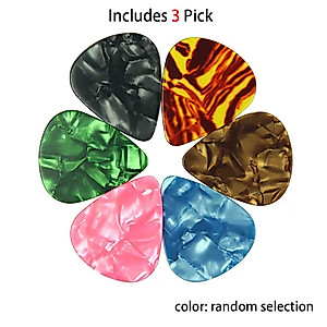 LAVILI Guitar Strap, Acoustic Guitar Strap, Electric Guitar Strap Includes 3 Pick.Adjustable Classical Guitar Strap leather&Polyester,Suitable For Bass, Electric & Acoustic Guitars Pack Of 1