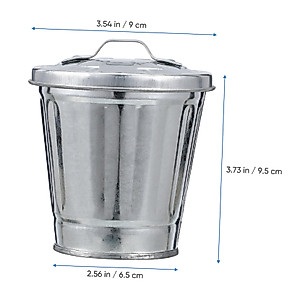 HOLIDYOYO Galvanized Trash Can Bucket Garbage Container Bins Waste Basket Vintage Farmhouse Flower Pot Planter Bucket Pencil Holder Piggy Bank with Lid for Home Office Garden