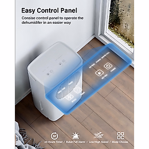 Hansabenne 30-Pints Dehumidifier for Basements - 2000 Sq. Ft. Compact Dehumidifier with Auto or Manual Drainage- Compact Dehumidifier with Intelligent Humidity Control | Auto Defrost | Dry Clothes