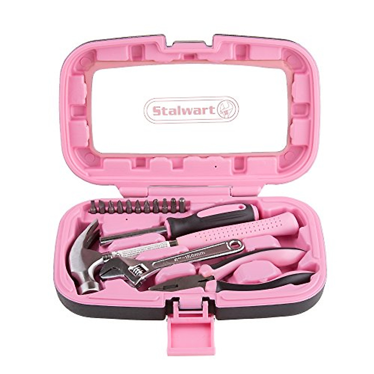 Stalwart 75-HT2015 Hand Tools, Pink Tool Set - 15 Piece by Stalwart, Set Includes – Hammer, Wrench, Screwdriver, Pliers (Tool Kit for the Home, Office, or Car)