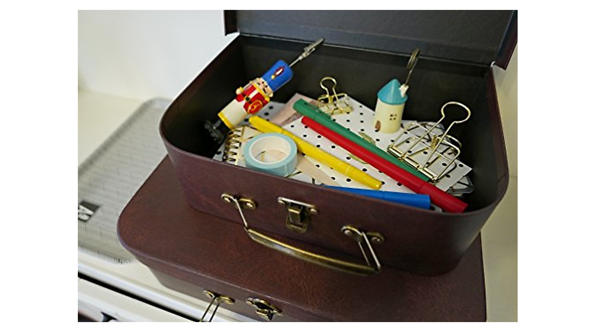 Vintage Paperboard Suitcases Set of 3 - Elegant Decorative Storage